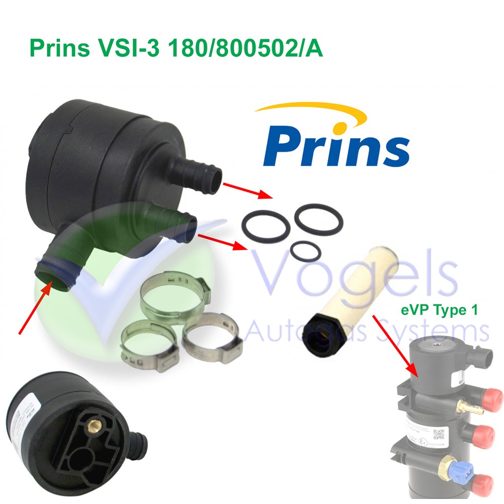 Prince VSI LPG-Filter Set eVP type 1-180/800502 - 2 outlet 16x12x12mm