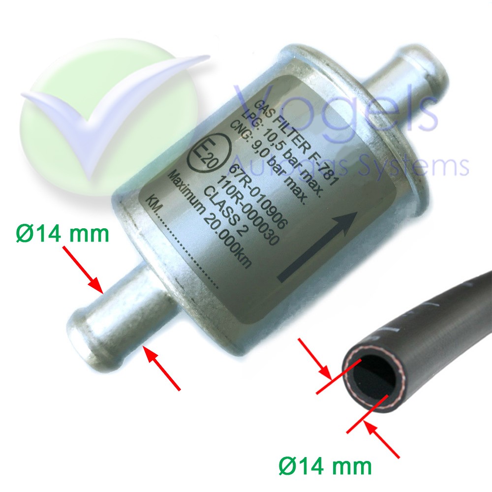 LPG-Gas Filter type F781 Ø14/14mm