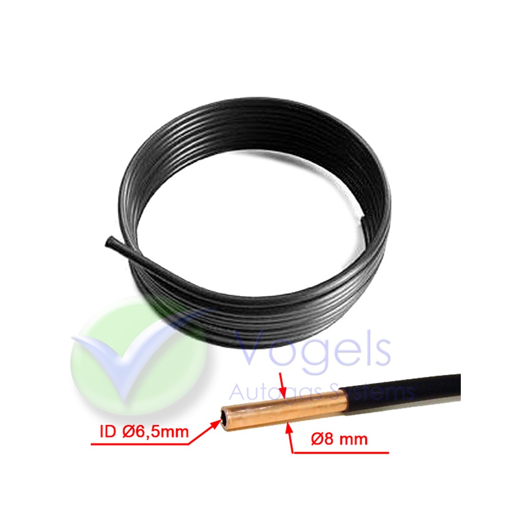 Roll of 50 meter LPG Copper Pipe 8mm with plastic sheathing